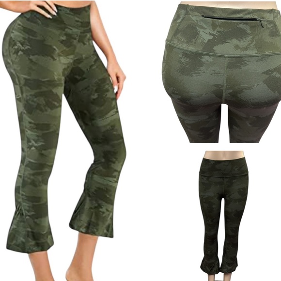 Source Unknown | Pants & Jumpsuits | Camouflage Camo Boot Cut Cropped ...